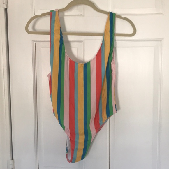 Zara | Swim | Multi Color Striped One Piece Bathing Suit | Poshmark